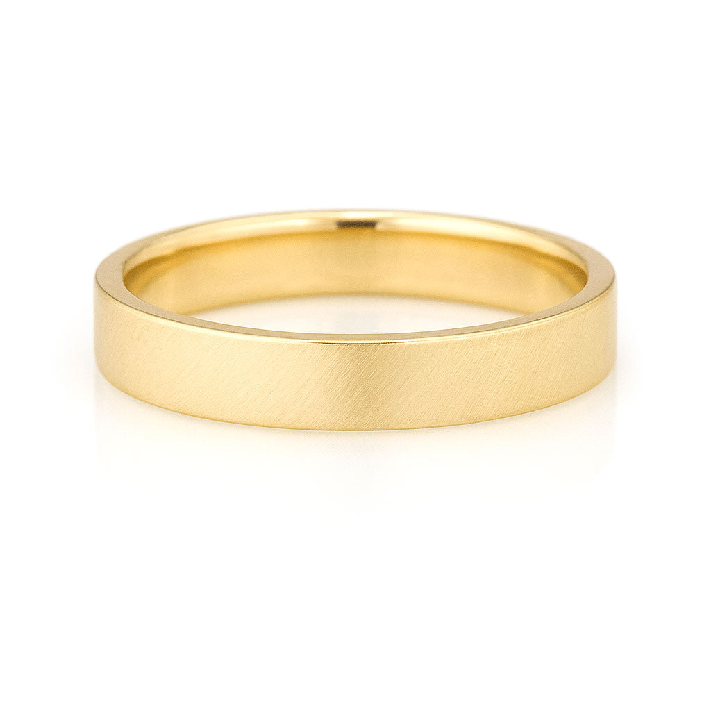 Flat Simple Gold Wedding Band – Nodeform