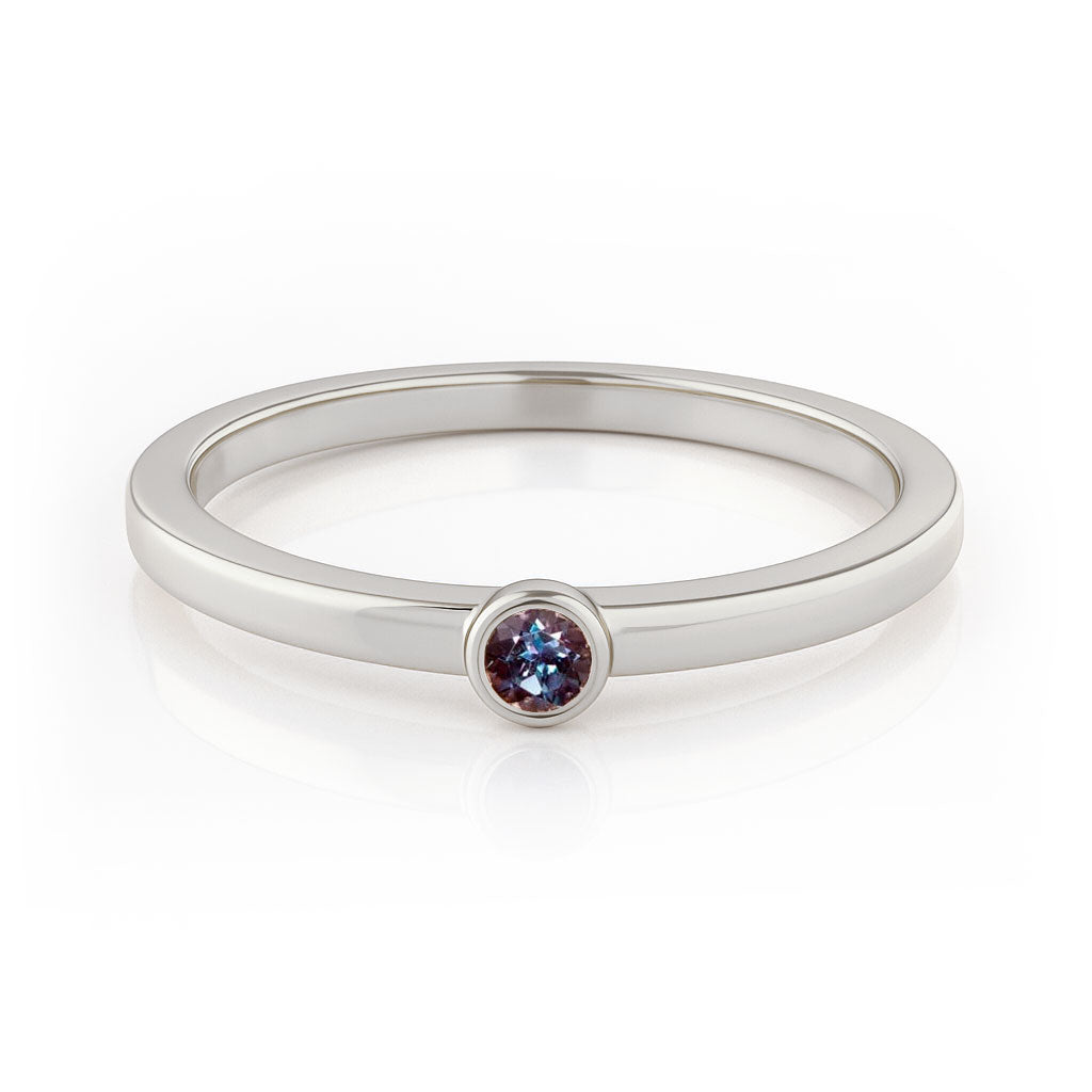 Round Bezel Set Alexandrite Stacking Ring – Nodeform