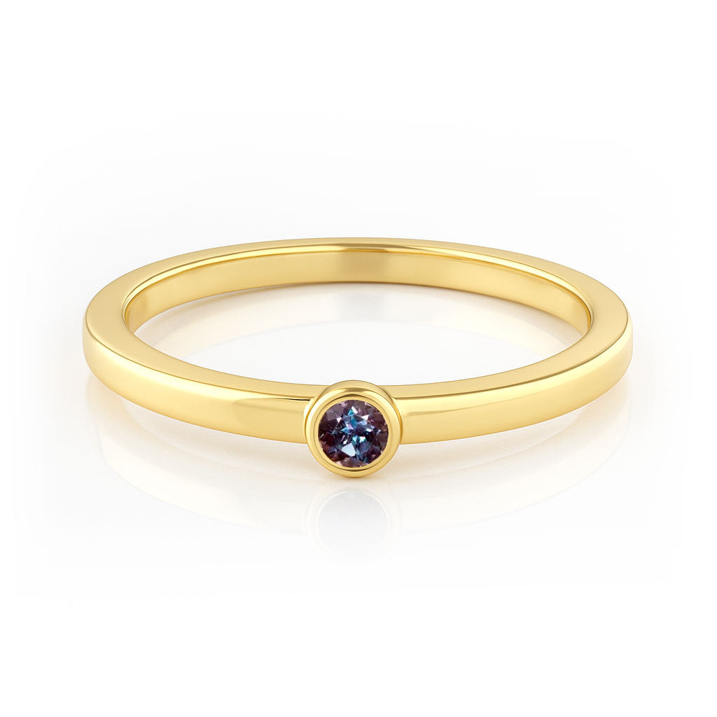 Round Bezel Set Alexandrite Stacking Ring – Nodeform