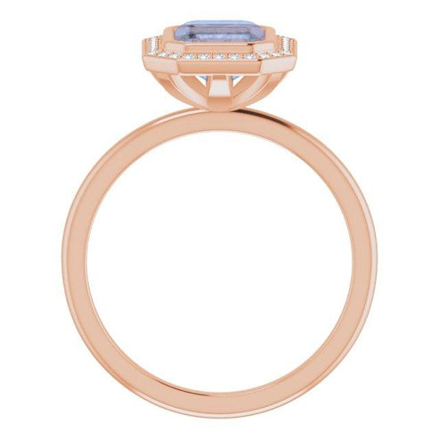 Hale Ring - Bezel Set Engagement Ring with Diamond Halo- Setting only ...