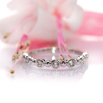 Becca Band - Diamond, Moissanite or Sapphire Bezel Set Stacking Half E ...