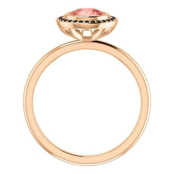 Hale Ring - Bezel Set Engagement Ring with Diamond Halo- Setting only ...
