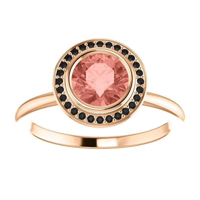 Hale Ring - Bezel Set Engagement Ring with Diamond Halo- Setting only ...