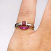 Corinne - Curved Contoured Wedding Ring With Rubies – Nodeform